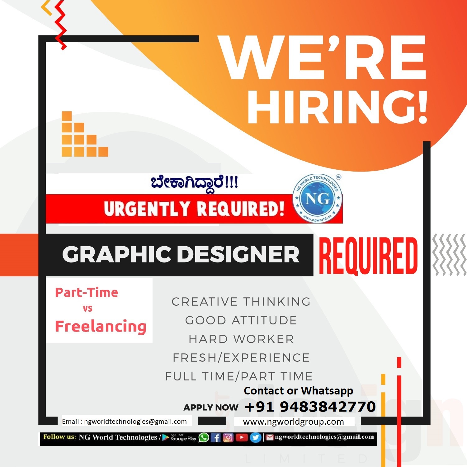Hiring/Job/Vacancy –Hiring Graphic Designer/ Poster Designer- Contact ...